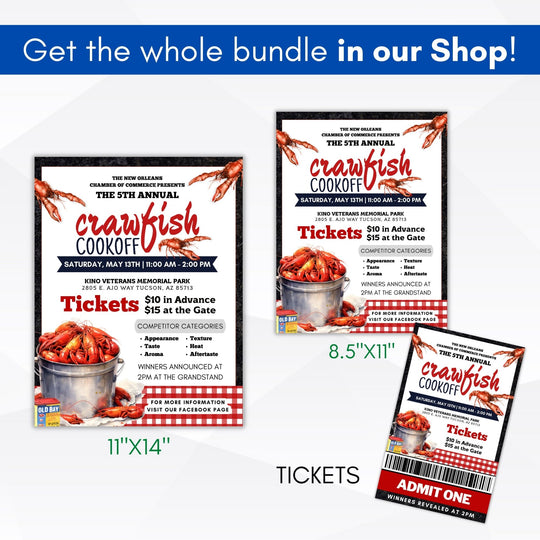 Crawfish Boil Flyer Poster Set – Simple Desert Designs