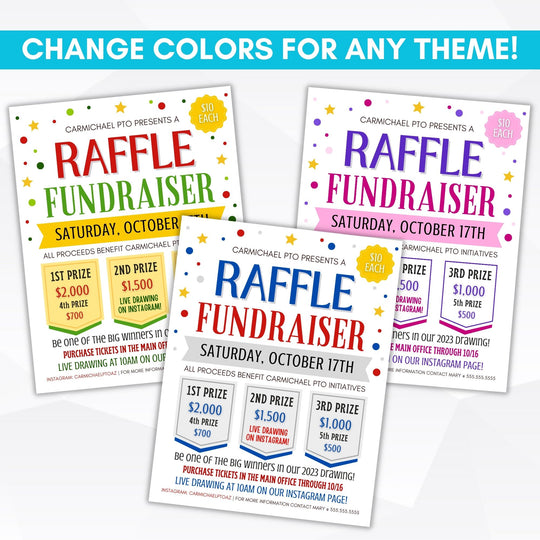 Raffle Flyer Editable Template | Simple Desert Designs