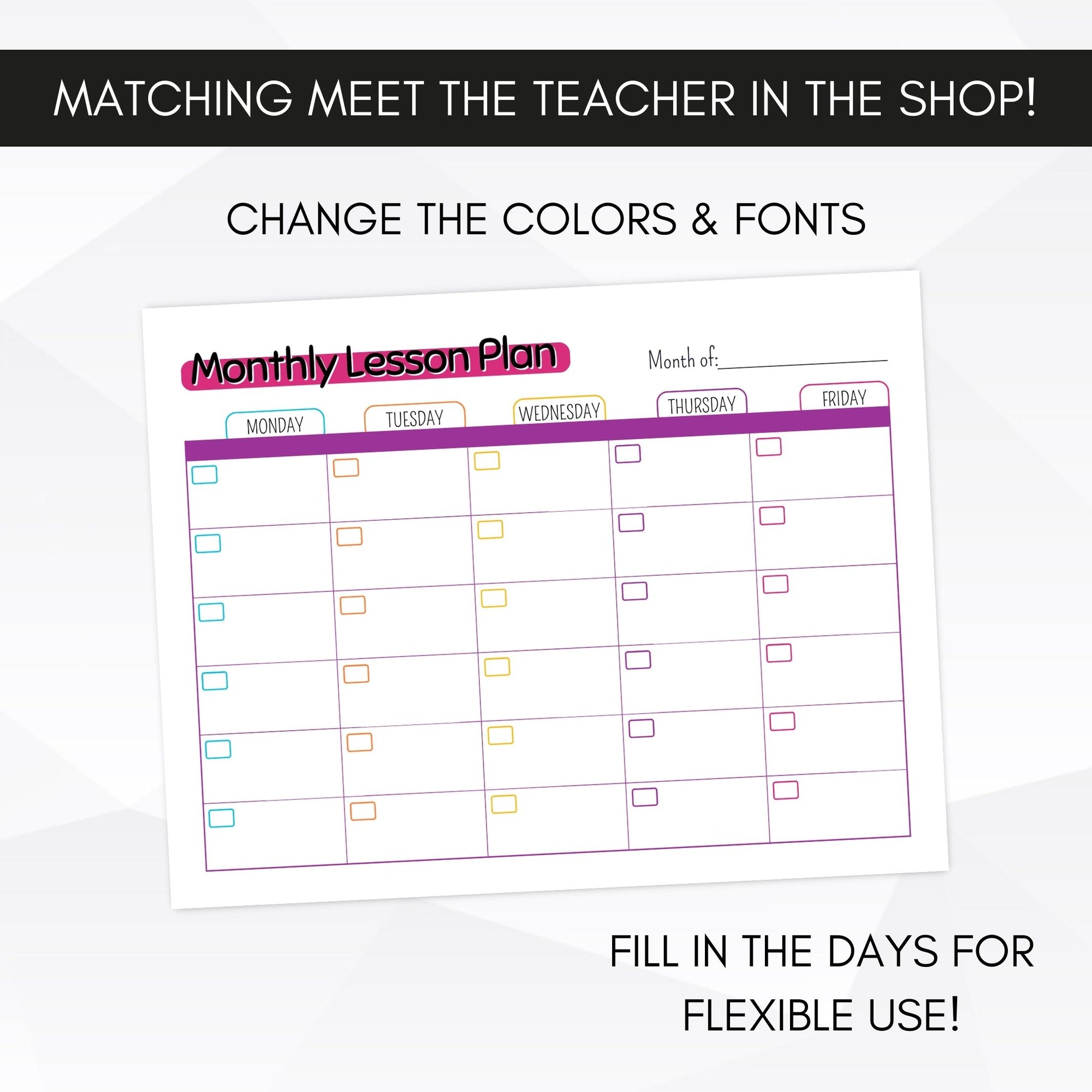 Editable Polka Dot Lesson Plan Templates - Simple Desert Designs