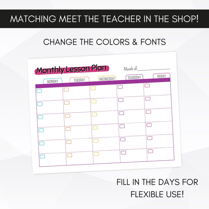 Bright Polka Dot Lesson Plan Templates – Simple Desert Designs