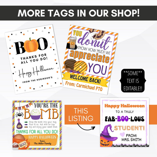 Halloween Student Gift Tags | Simple Desert Designs