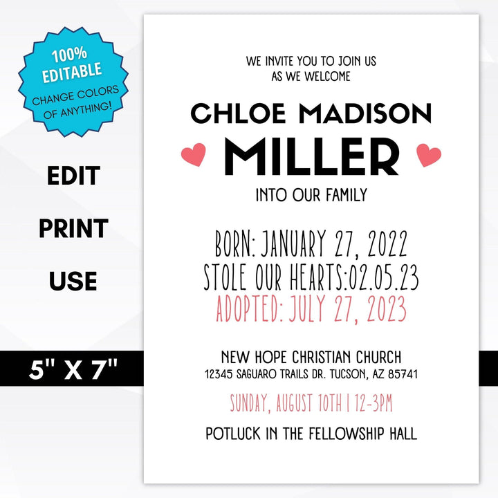 Adoption Party Invitation – Simple Desert Designs