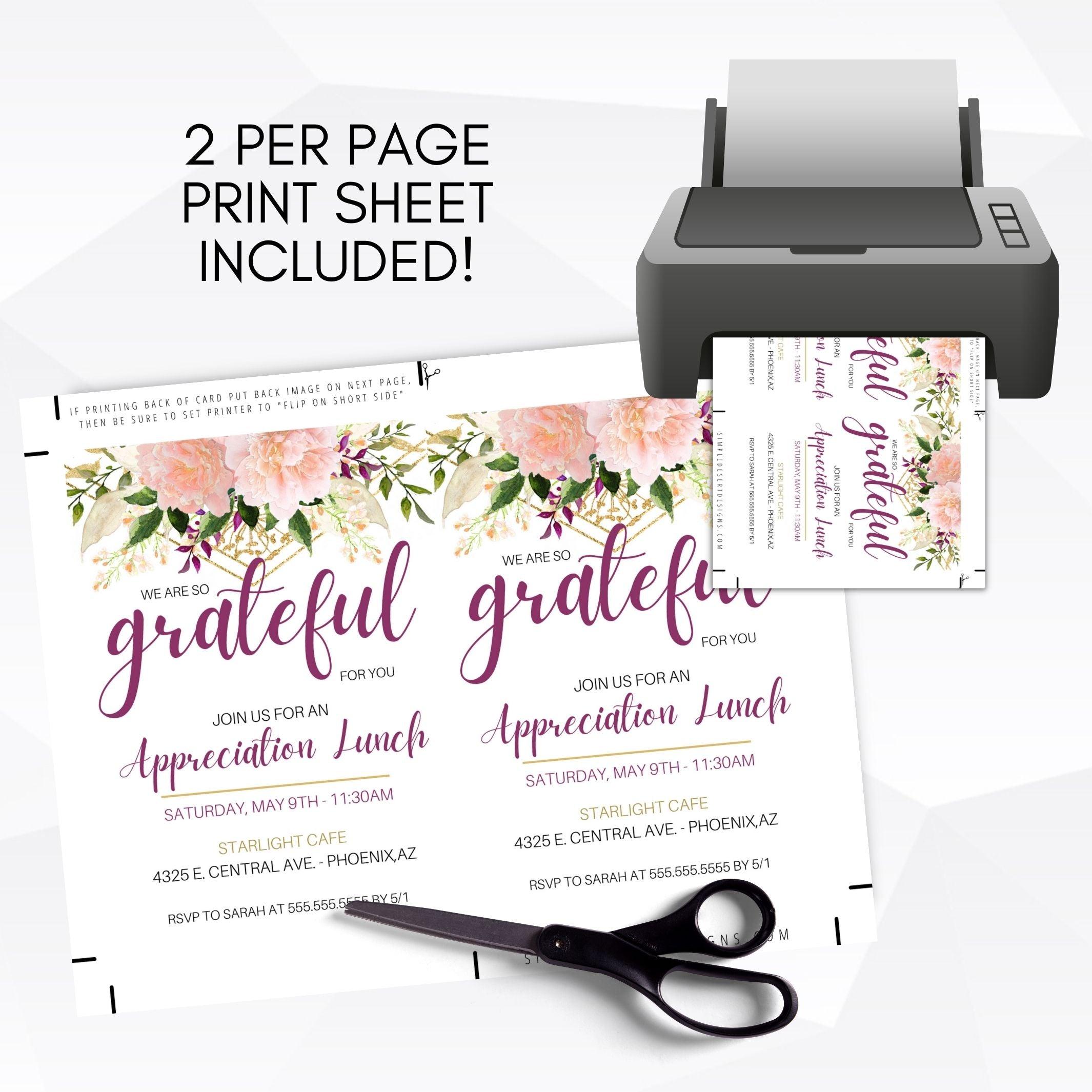 Thank You Lunch Invitation