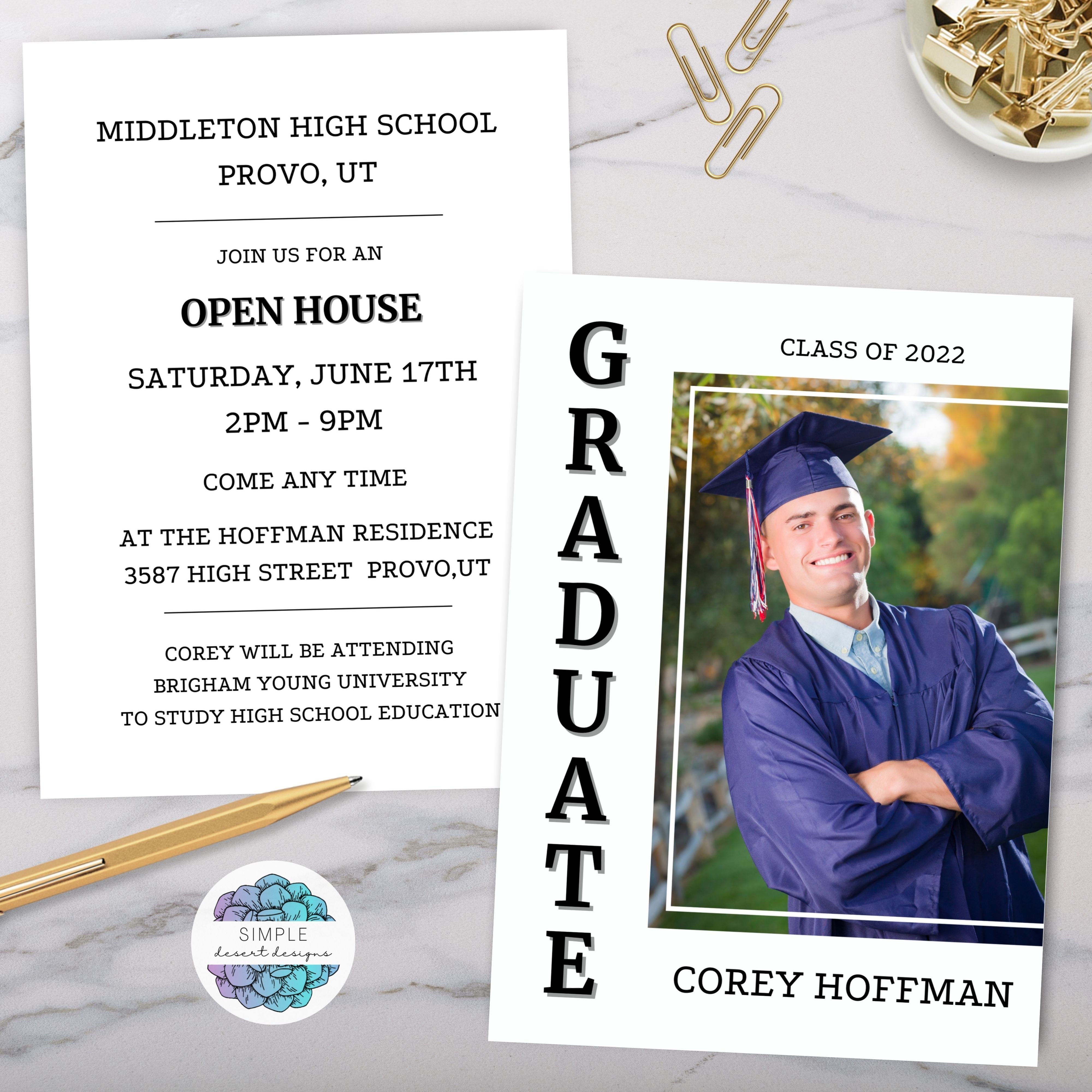 Graduation Open House Templates Grad Open House Etsy