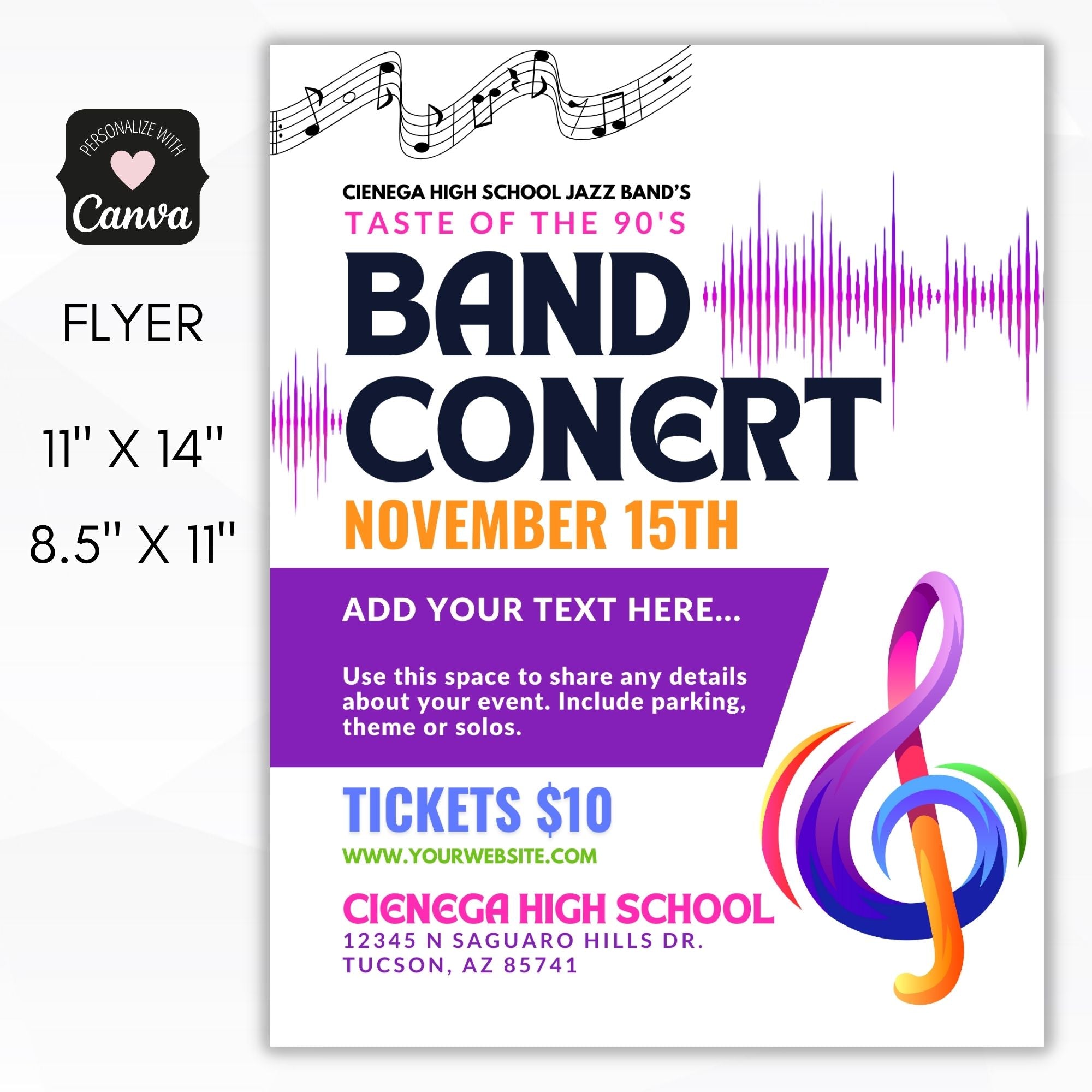 Colorful School Band Flyer Set – Simple Desert Designs