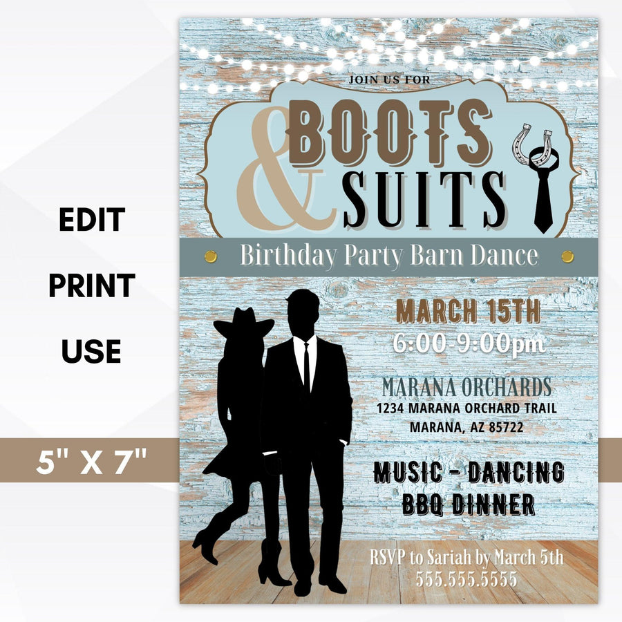 Barn Dance Birthday Party Invitation – Simple Desert Designs