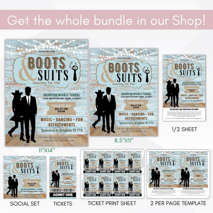 Barn Dance Flyer Invitation Set | Simple Desert Designs
