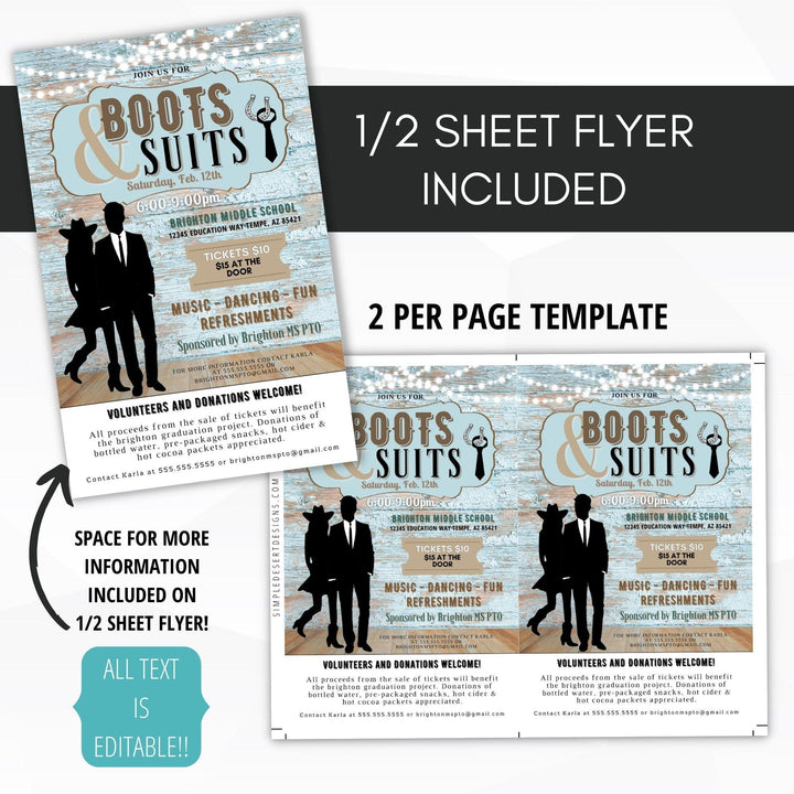 Barn Dance Flyer Ticket Bundle | Simple Desert Designs