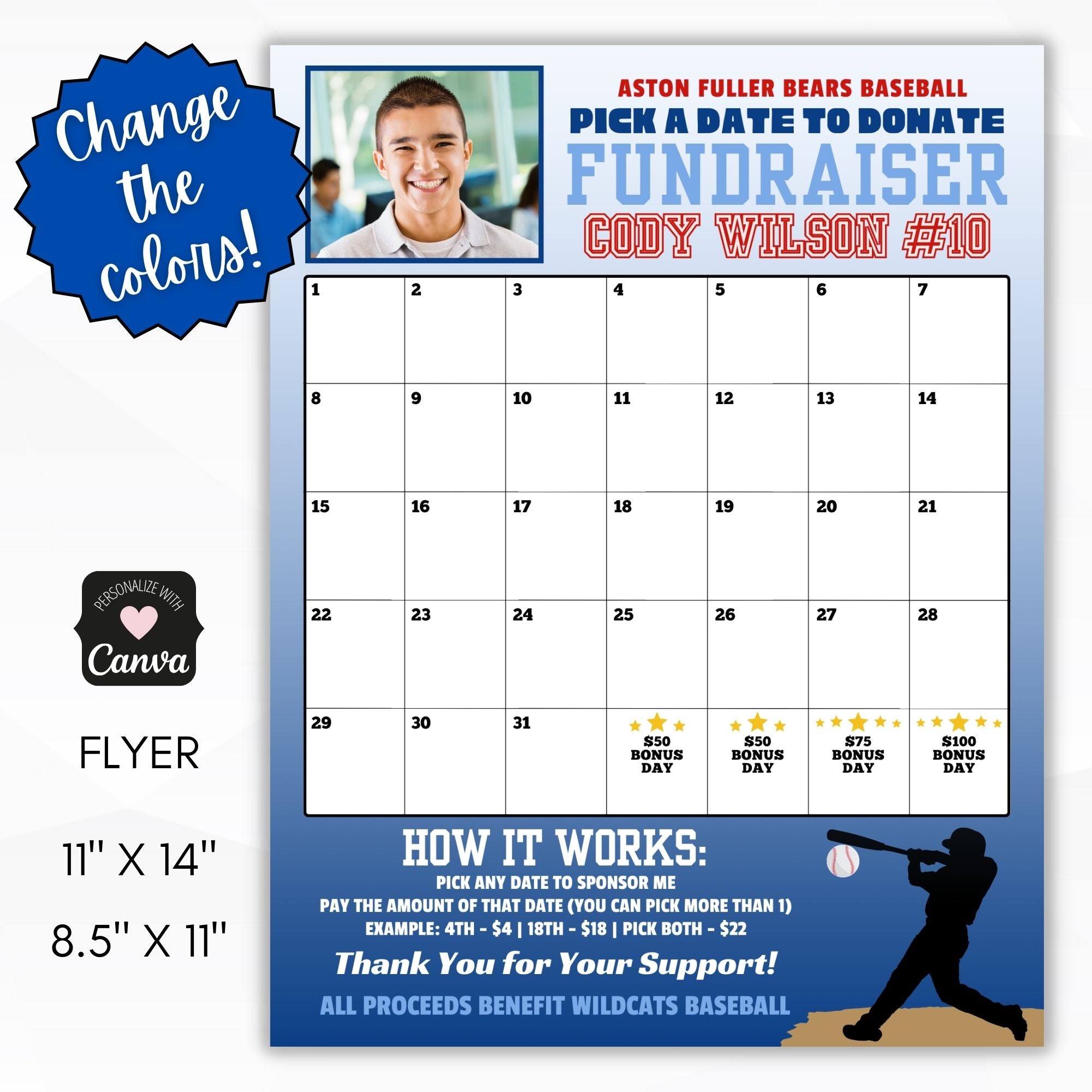 Two Tone Baseball Calendar Fundraiser – Simple Desert Designs