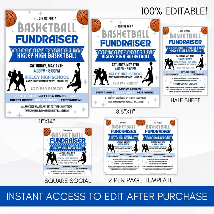 Basketball Fundraiser Flyer Invitation – Simple Desert Designs