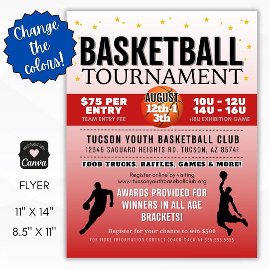 Customized Basketball Tournament Flyer – Simple Desert Designs