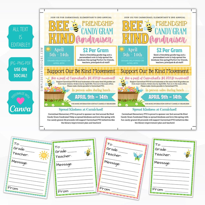 Be Kind Candy Gram Fundraiser Bundle – Simple Desert Designs