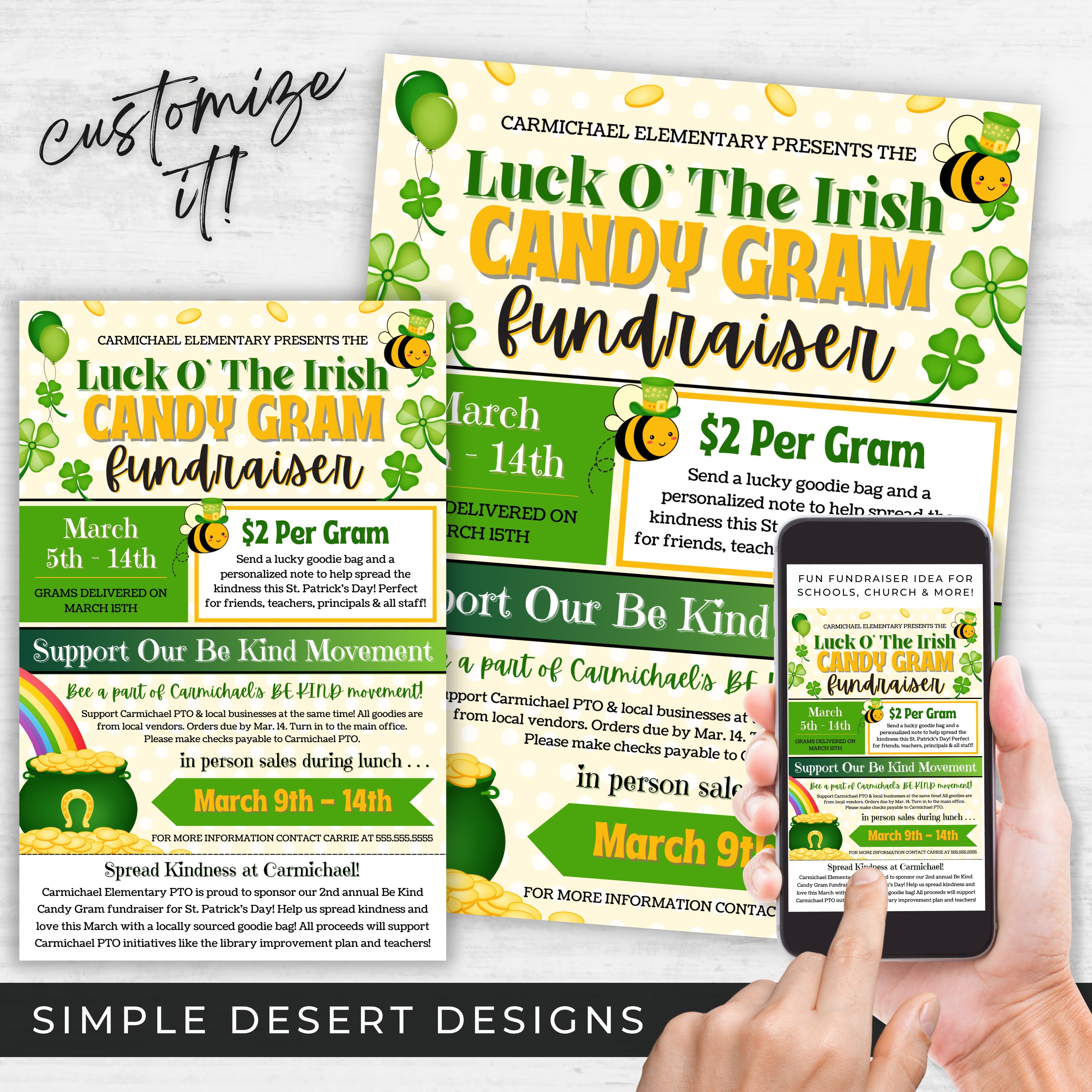 Be Kind St Patricks Fundraiser Flyer Set – Simple Desert Designs