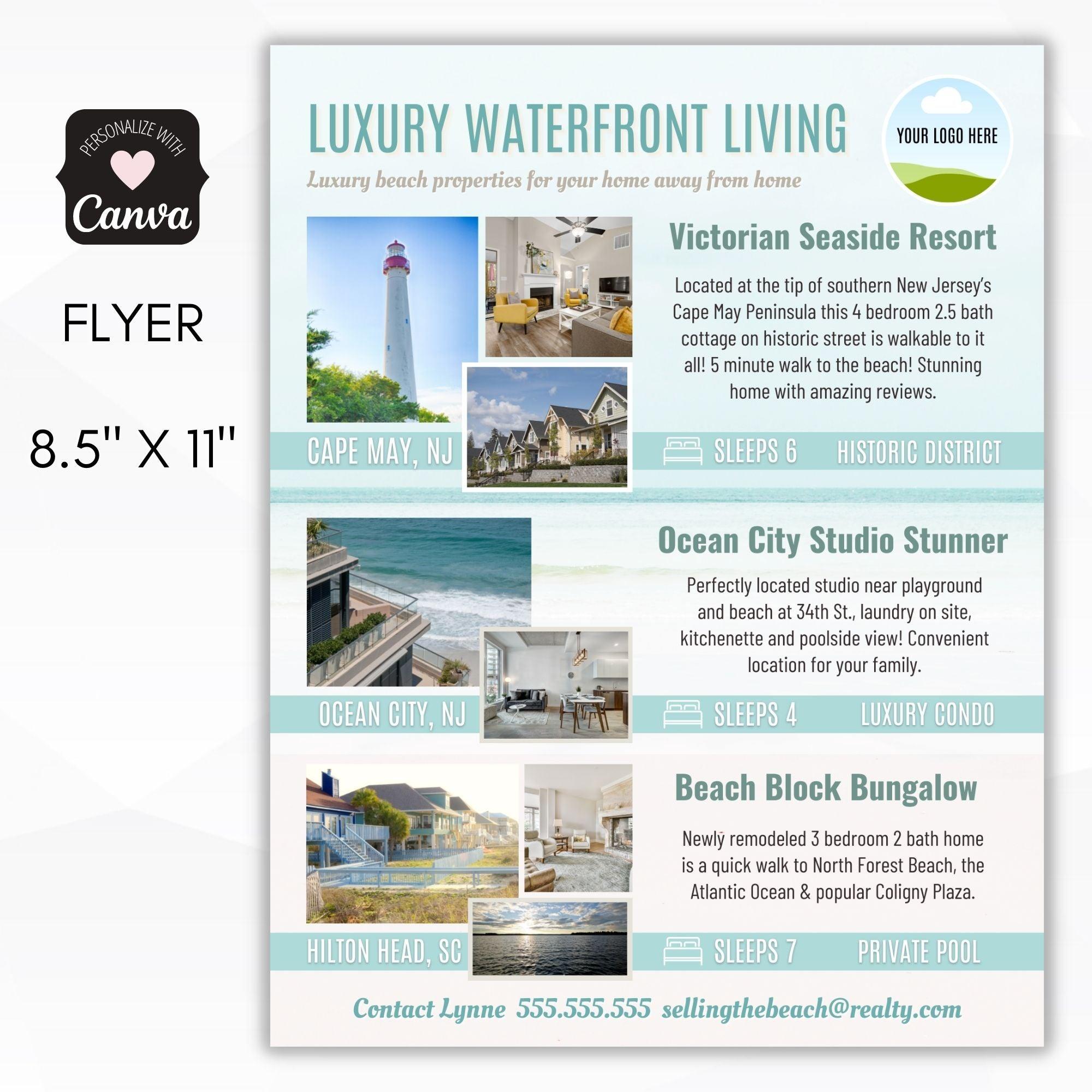 Beach Real Estate Flyer 3 Property – Simple Desert Designs