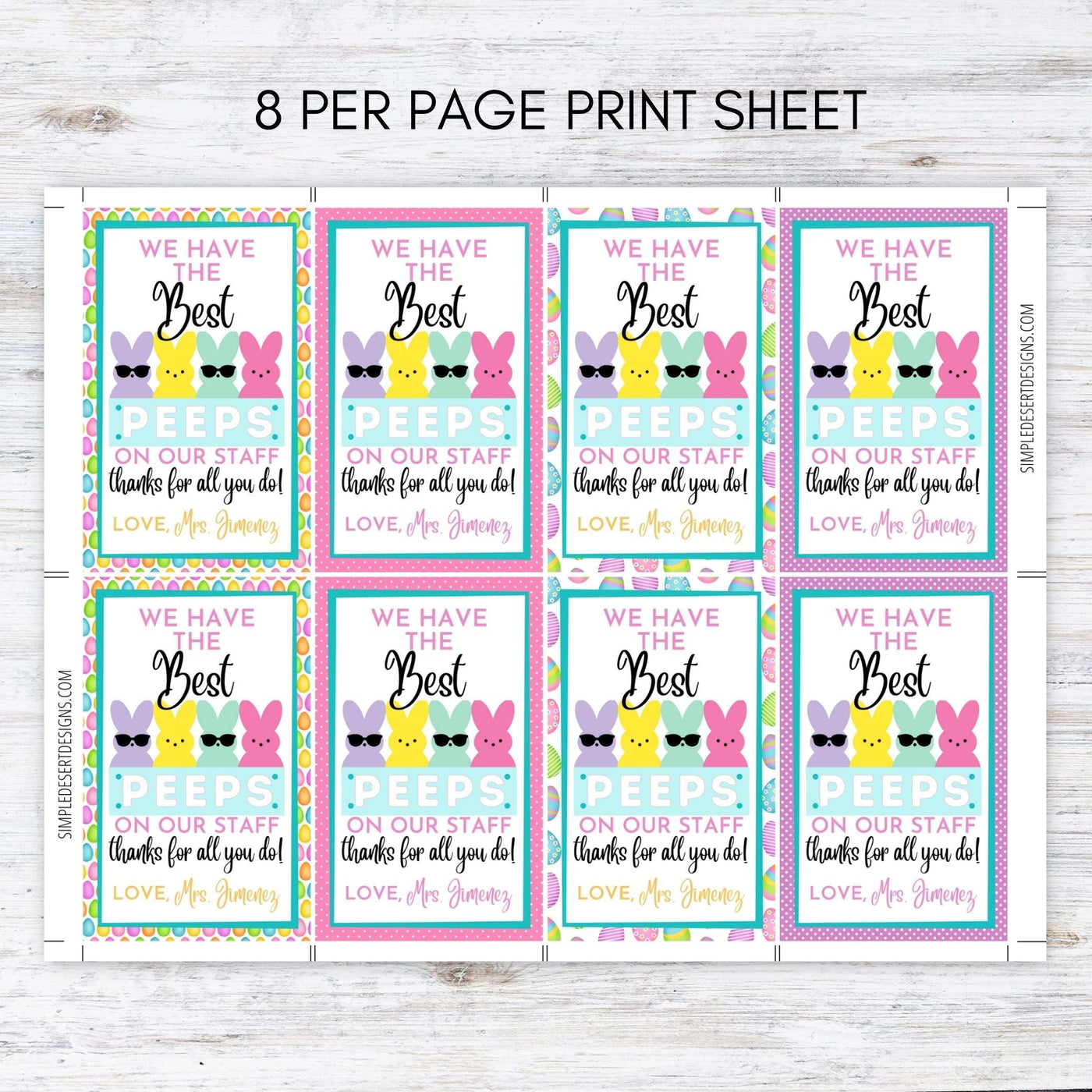 Easter Appreciation Tag for Teachers - Simple Desert Designs