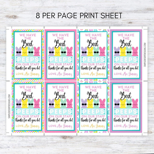 Best Peeps Teacher Appreciation Gift Tag – Simple Desert Designs