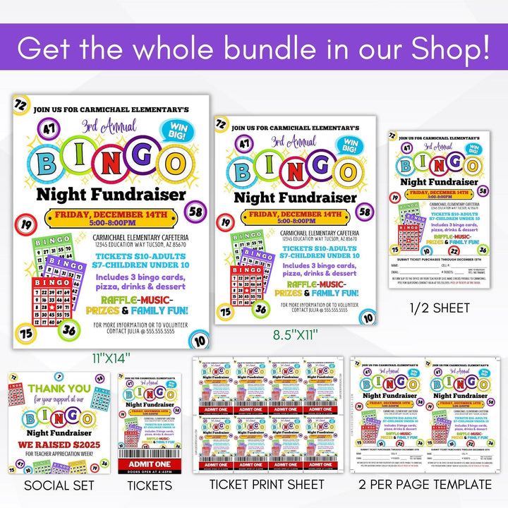 Bingo Fundraiser Flyer Set | Simple Desert Designs