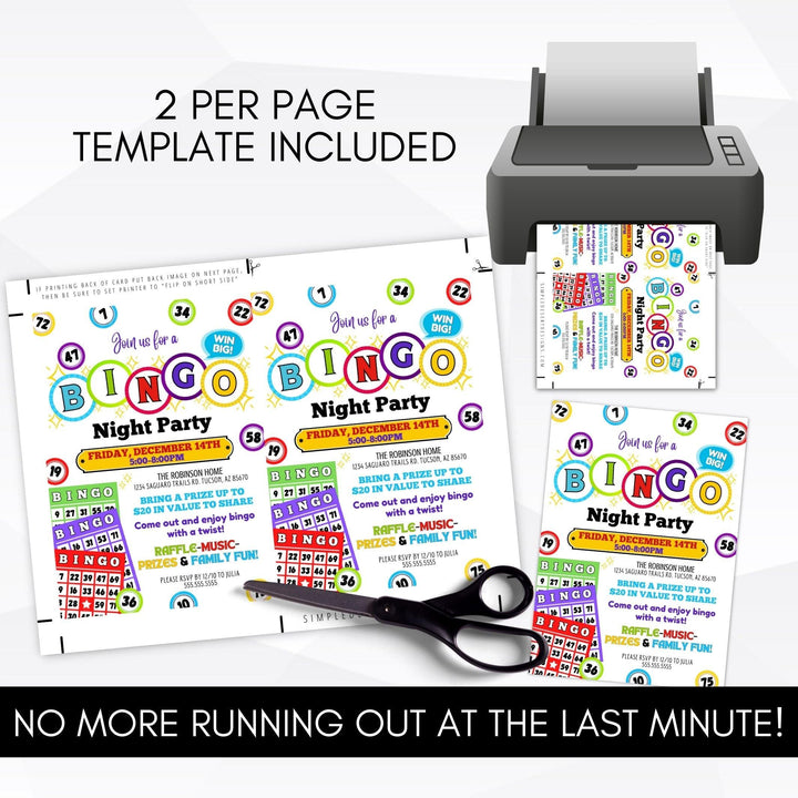 Bingo Night Party Invitation – Simple Desert Designs