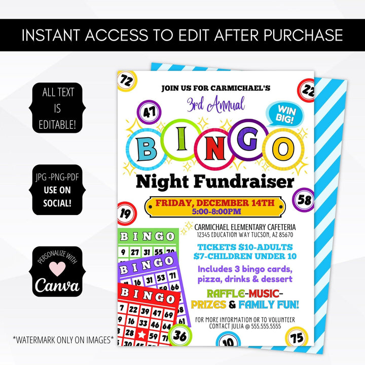 Bingo Party Invitation Template – Simple Desert Designs