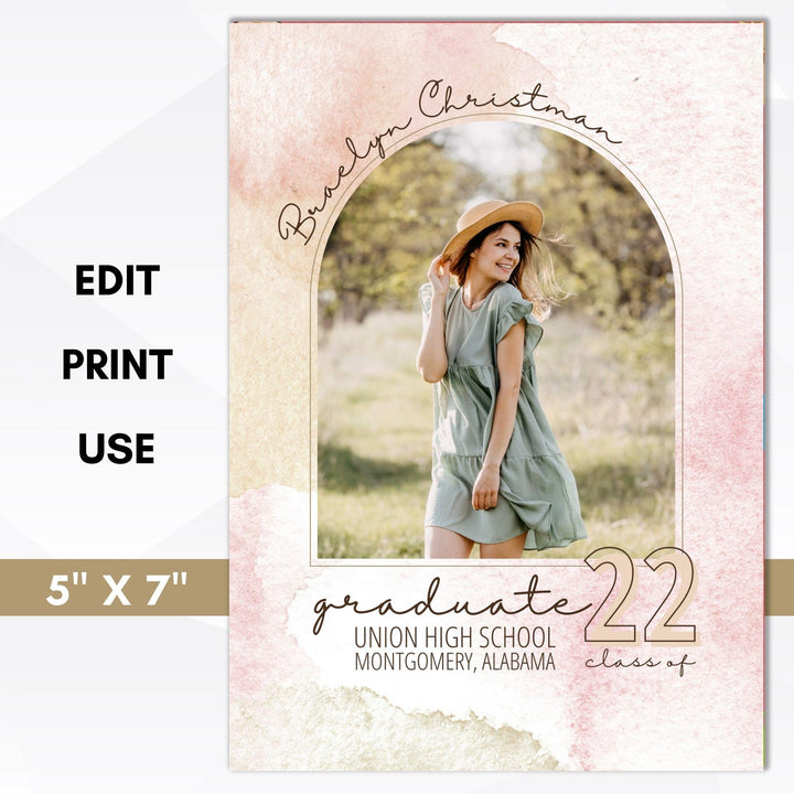 Boho Arch Graduation Announcement Invite – Simple Desert Designs