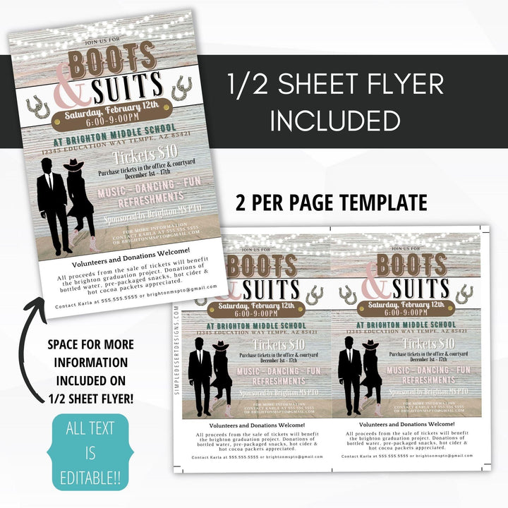 Boots and Suits Barn Dance Flyer Bundle – Simple Desert Designs