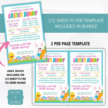 Breakfast With Easter Bunny Poster Flyer Sign Bundle | Simple Desert ...