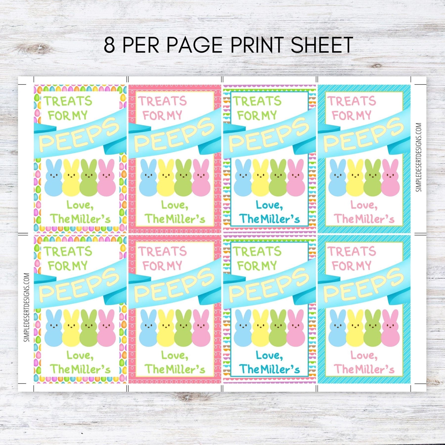 Treats for my Peeps Easter Gift Tags – Simple Desert Designs