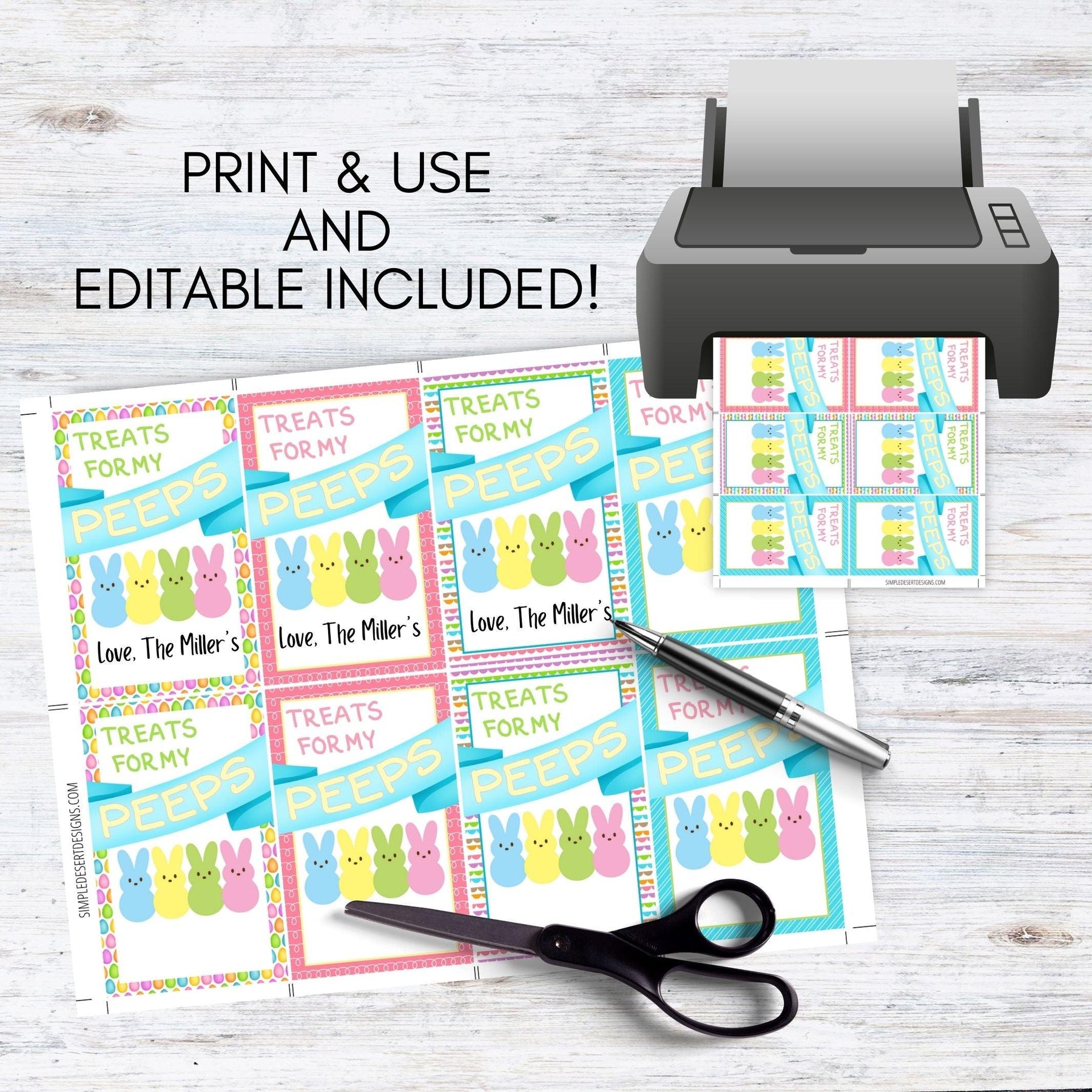 Treats for my Peeps Easter Gift Tags – Simple Desert Designs