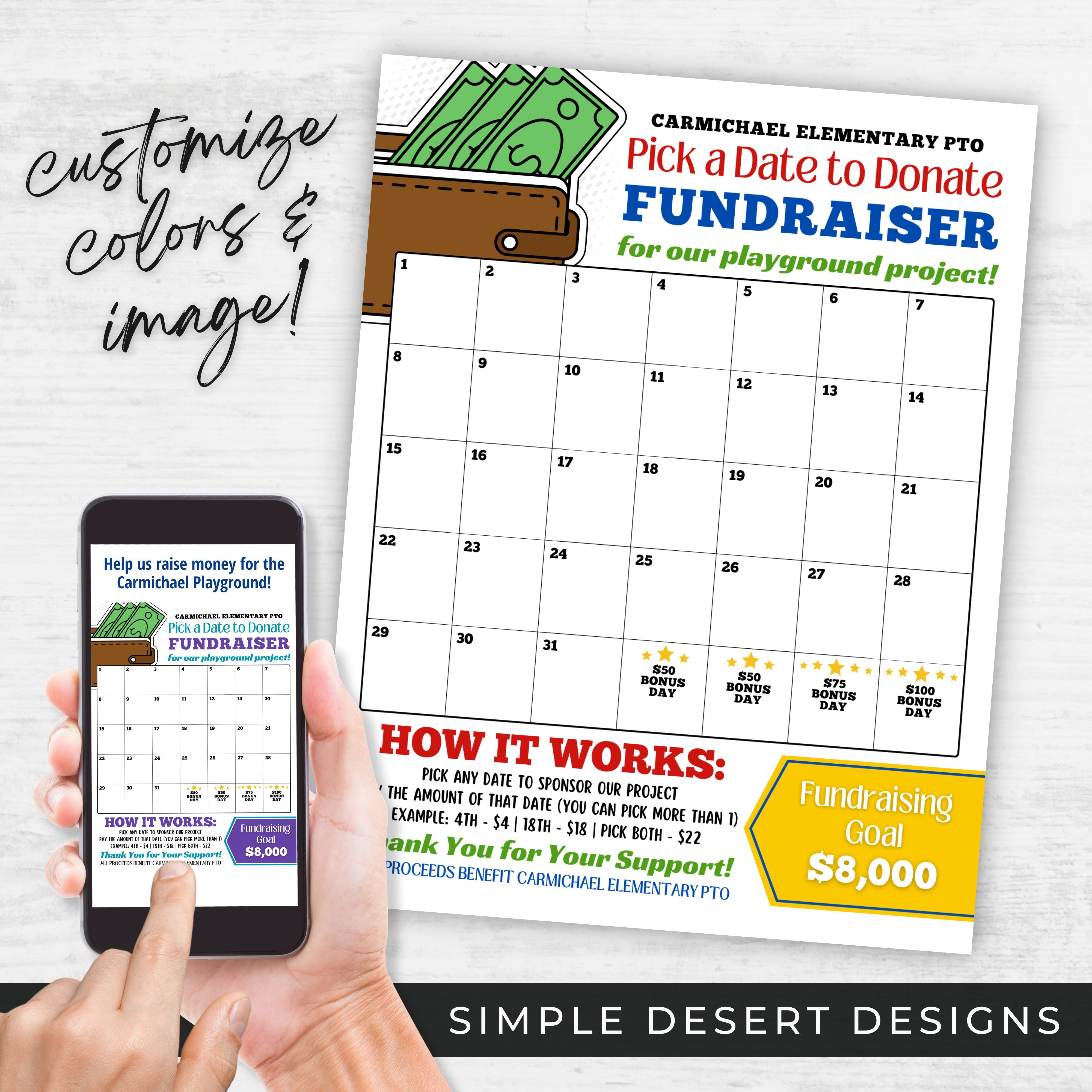 Calendar Fundraiser Pick a Date – Simple Desert Designs