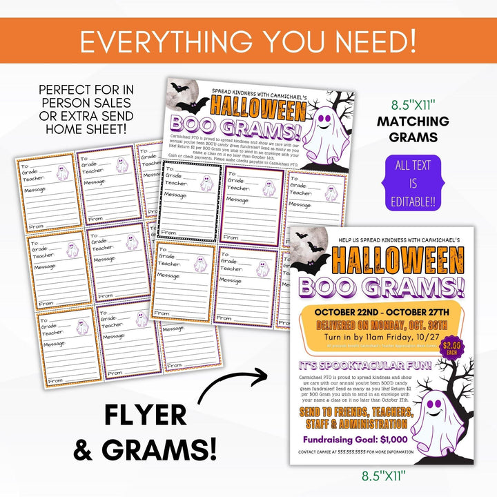 Candy Grams Fundraiser Set Halloween | Simple Desert Designs