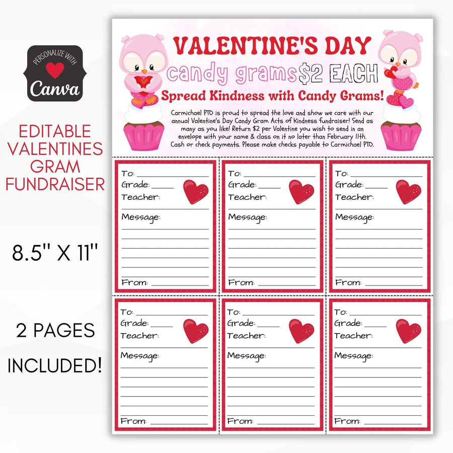 Candy Grams Fundraiser Valentines – Simple Desert Designs