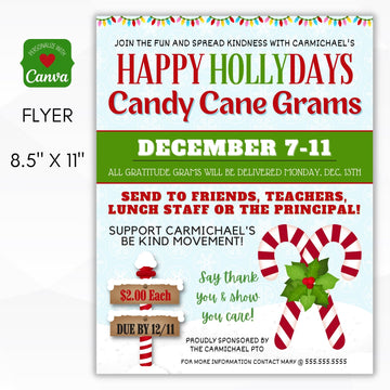 Candy Cane Gram Fundraiser Flyers Set | Simple Desert Designs