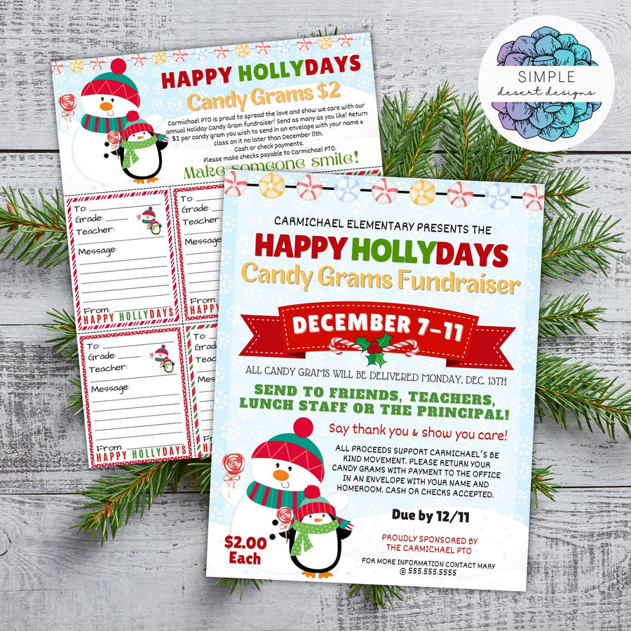Holiday Candy Gram Fundraiser Set – Simple Desert Designs