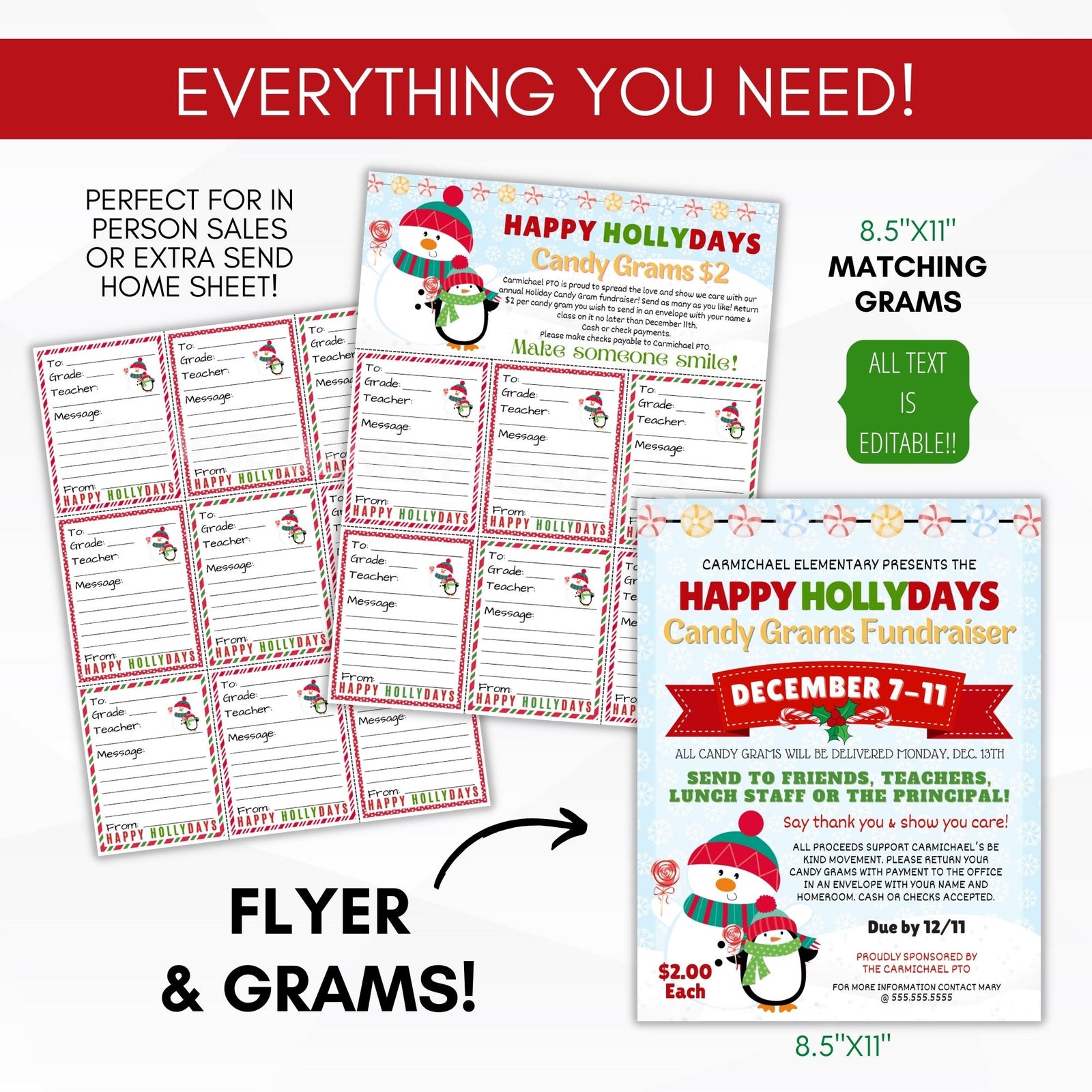 Christmas Candy Gram Flyer Bundle - Simple Desert Designs