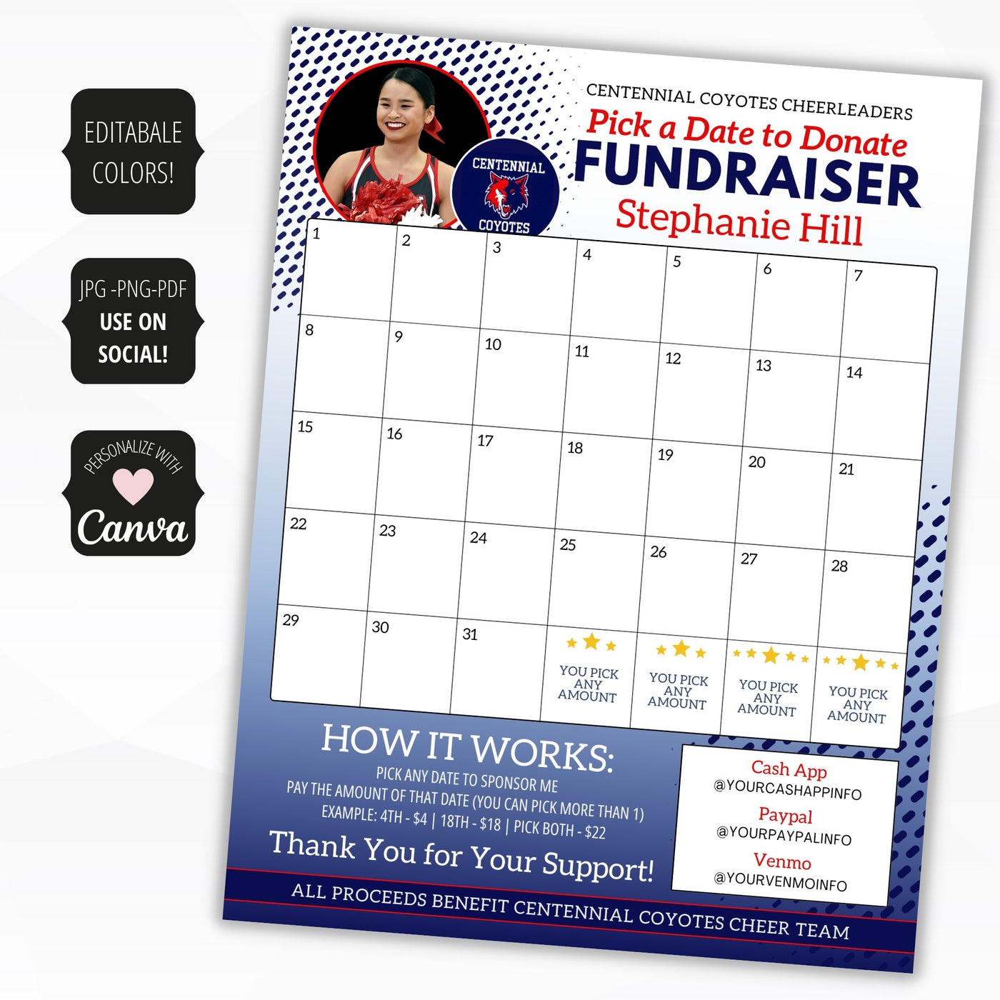 Sports Calendar Fundraiser Template - Simple Desert Designs