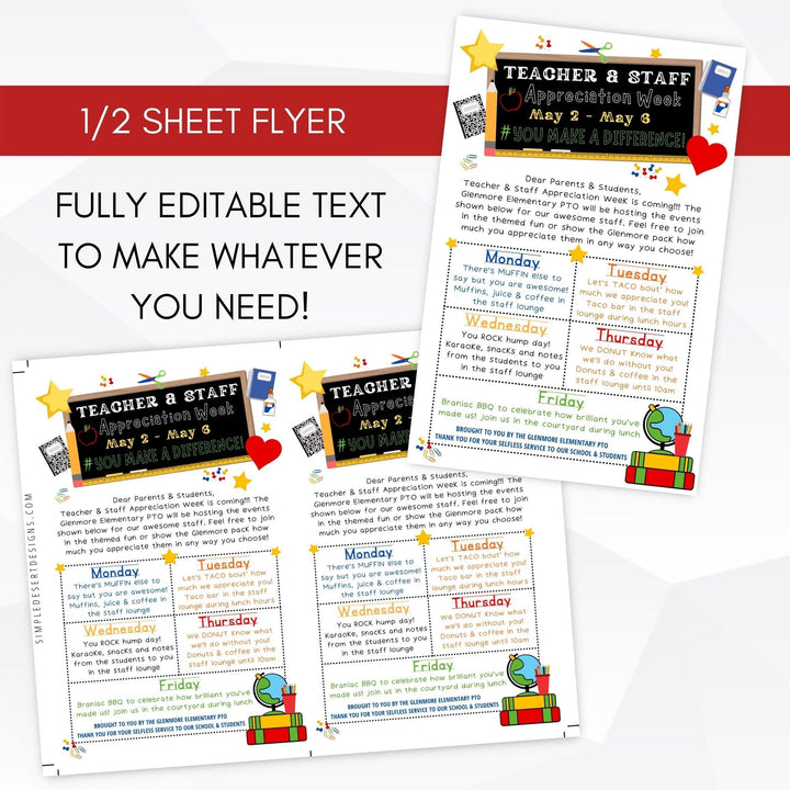 Chalkboard Teacher Appreciation Week Bundle | Simple Desert Designs