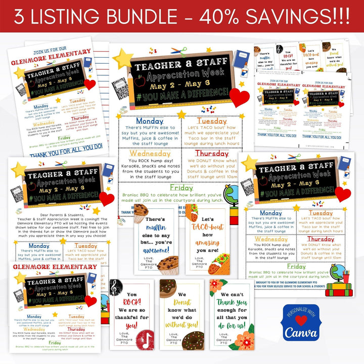 Cute Teacher Appreciation Week Bundle – Simple Desert Designs