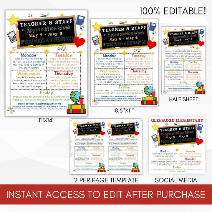 Chalkboard Teacher Appreciation Week Sign Set | Simple Desert Designs