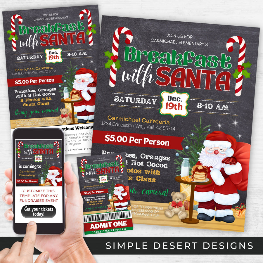 Fun Breakfast with Santa Flyer Bundle – Simple Desert Designs