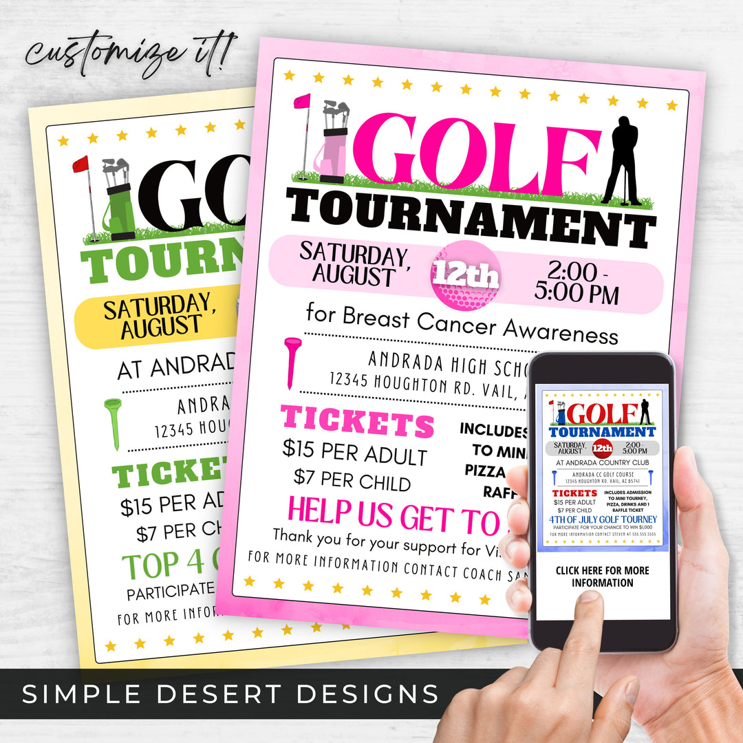 Customizable Golf Tournament Flyer | Simple Desert Designs