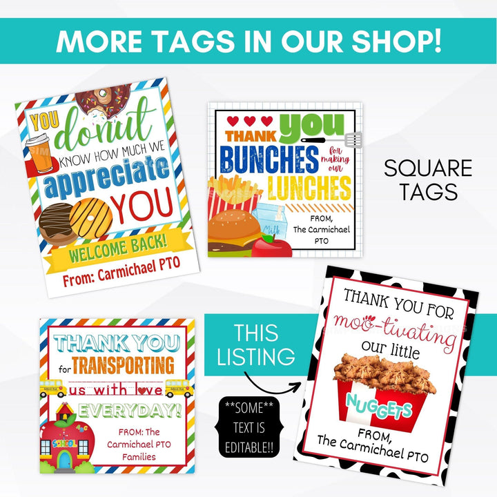 Staff Appreciation Chicken Nuggets Tag | Simple Desert Designs