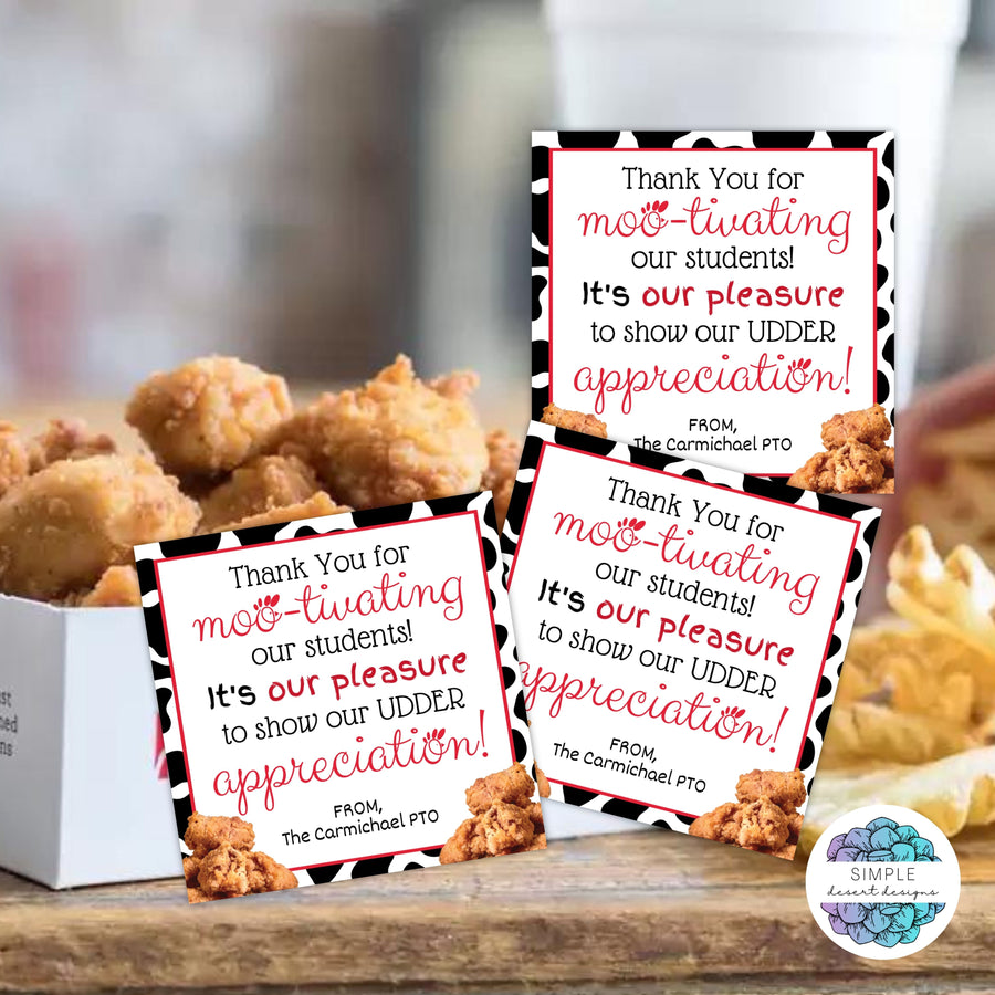 Chicken Staff Appreciation Tag Square – Simple Desert Designs