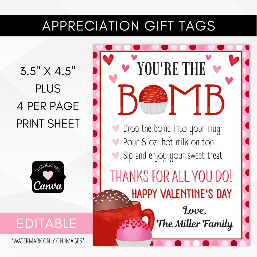 Coworker Office Valentine's Tags – Simple Desert Designs