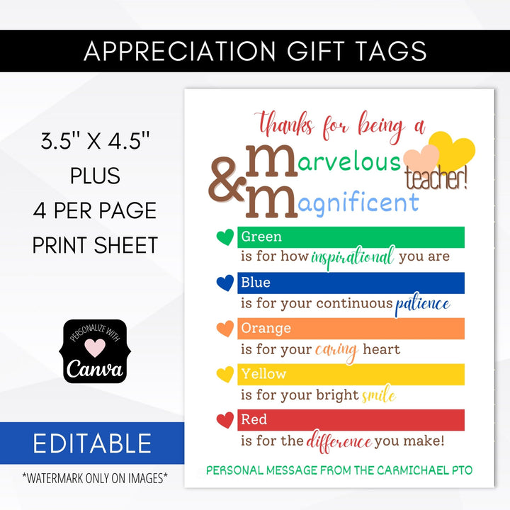 Marvelous Magnificent Chocolate Candy Tag – Simple Desert Designs