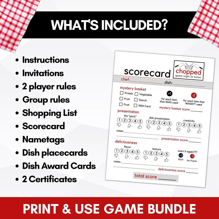Chopped Game Night Cooking Game Bundle | Simple Desert Designs