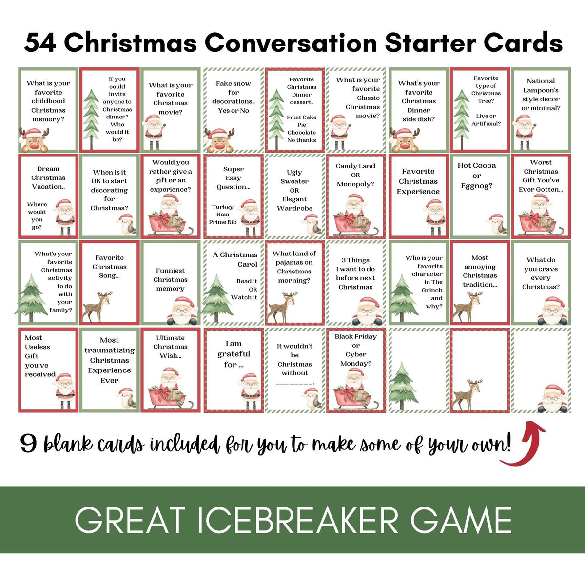 Christmas Conversation Starter Game - Simple Desert Designs