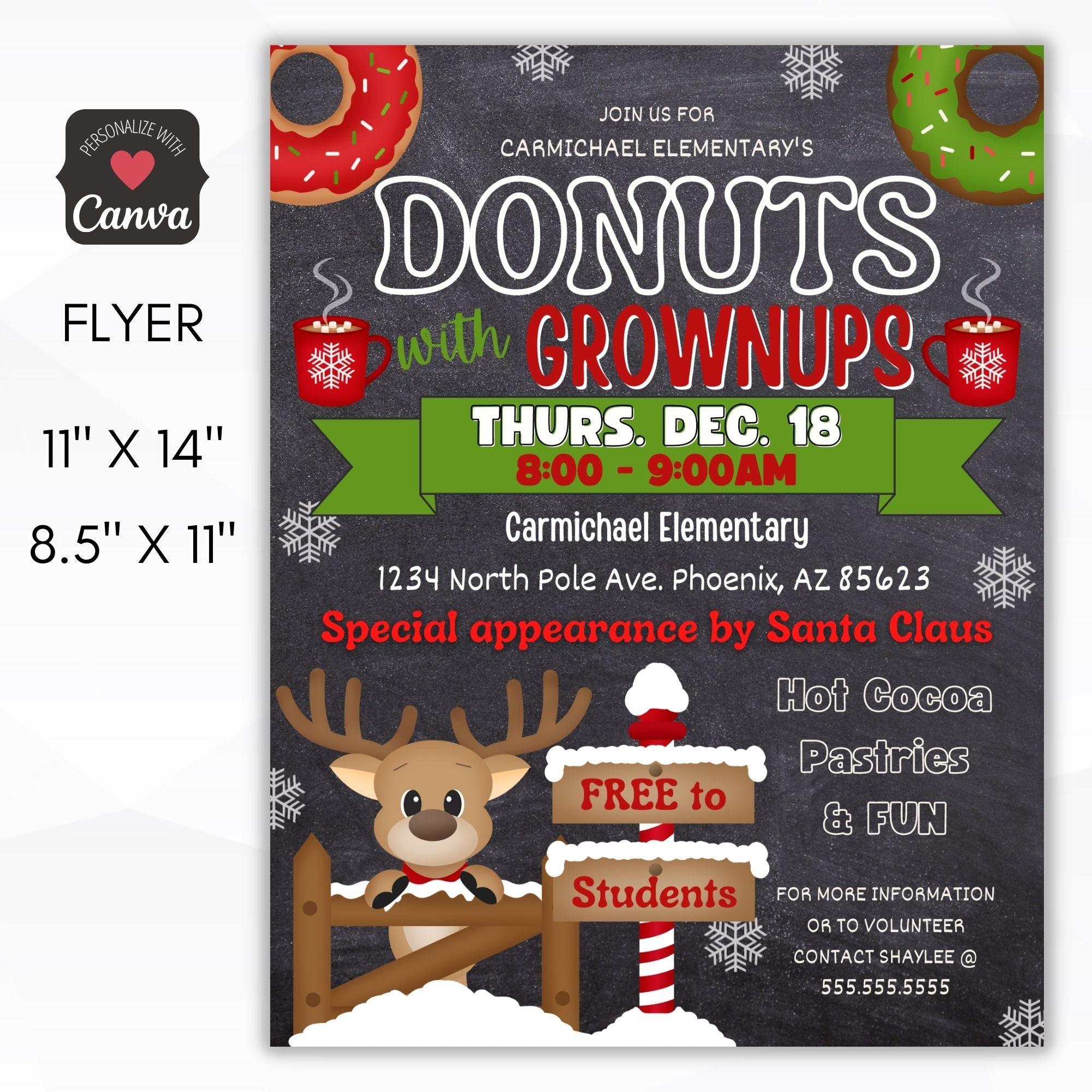Christmas Donuts with Grownups Flyer Set – Simple Desert Designs