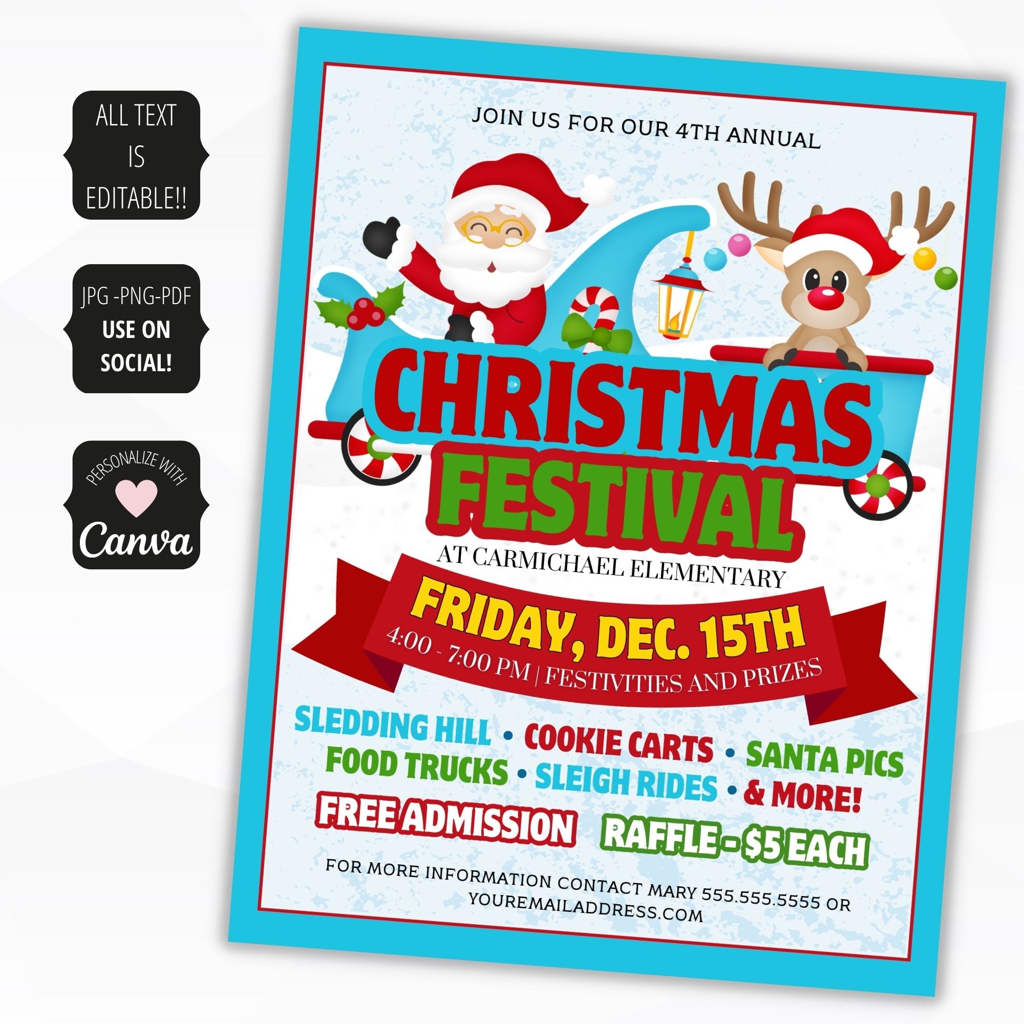 Christmas Raffle Poster Templates