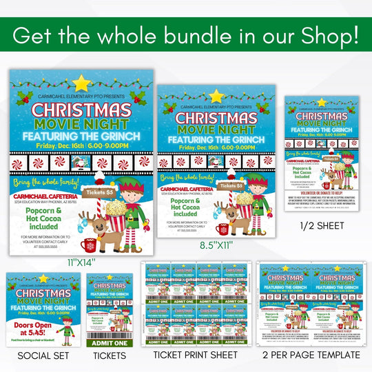 Christmas Movie Night Flyer Set | Simple Desert Designs
