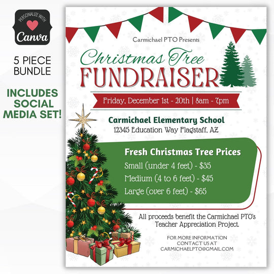 Christmas Tree Fundraiser Flyer Bundle – Simple Desert Designs